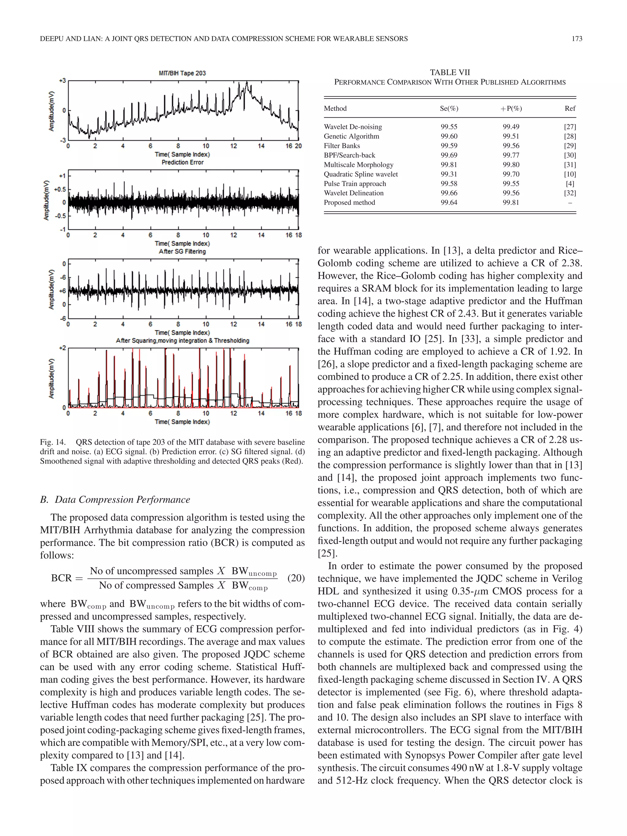 A Joint QRS Detection and Data Compression Scheme for Wearable Sensors | PDF