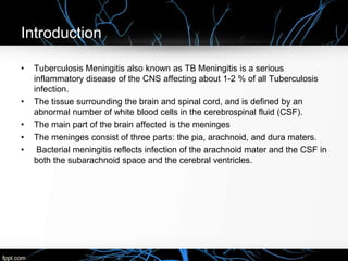 Tb meningitis presentation david & marsha | PPTX