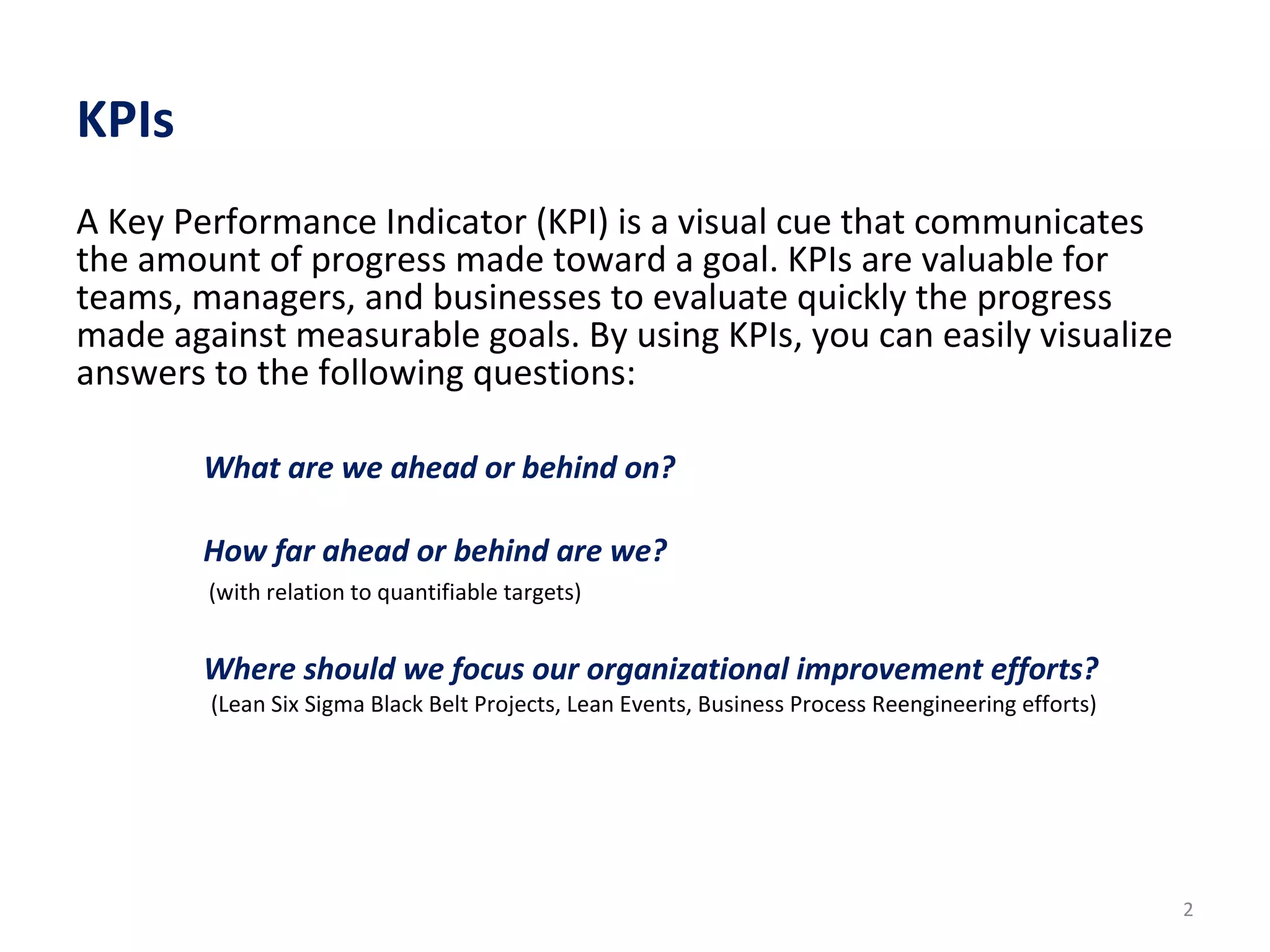 PM: Performance Indicators and Dashboard | PPT