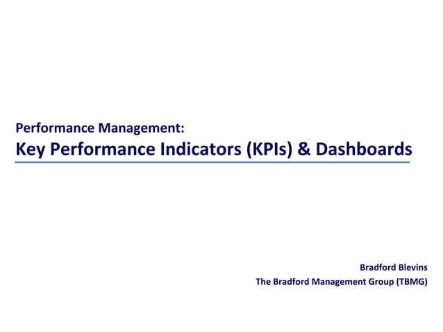 PM: Performance Indicators and Dashboard | PPT