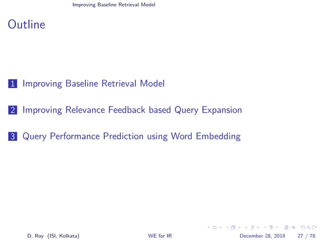 Improving Information Retrieval Performance using Word Embedding | PPT