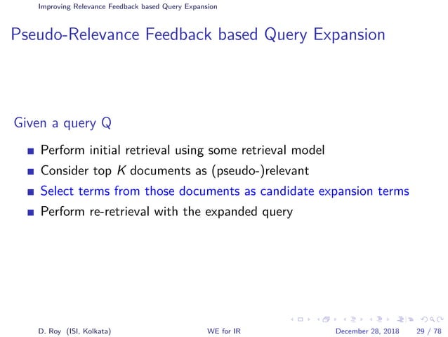 Improving Information Retrieval Performance using Word Embedding | PPT