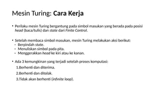 Teori Bahasa dan Otomata 12 - Turing Machine | PPTX