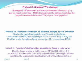 T boc fmoc protocols in peptide synthesis | PPTX