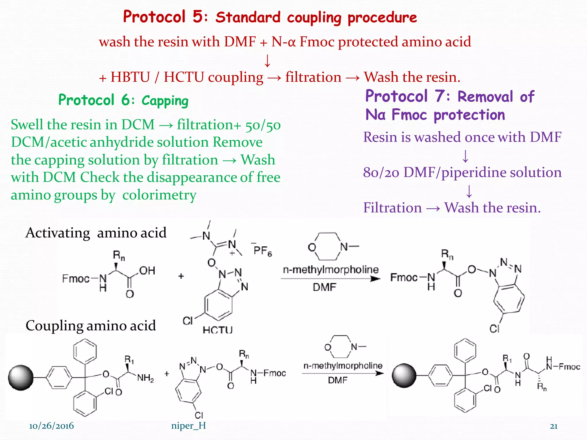 tboc fmoc protocol in solid phase peptide synthesis | PDF