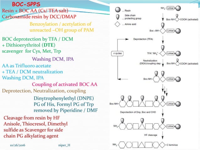 tboc fmoc protocol in solid phase peptide synthesis | PPT