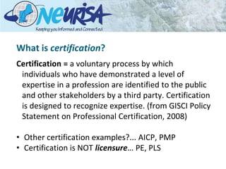 To be or not to be...a certified GISP | PPTX