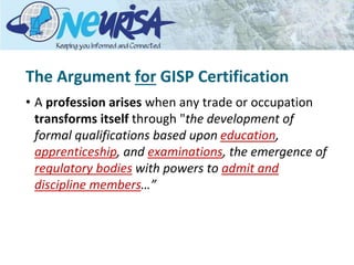 To be or not to be...a certified GISP | PPTX