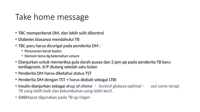 Penatalaksanaan TB dengan kondisi khusus: TB pada DM.pptx