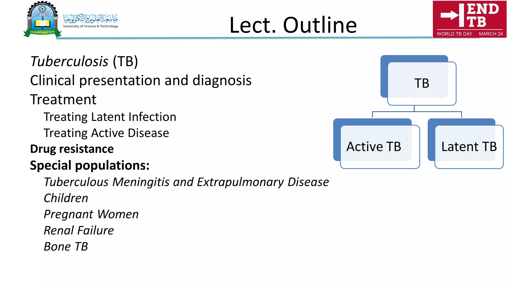 Tuberculosis (TB): clinical background,diagnosis and management | PDF