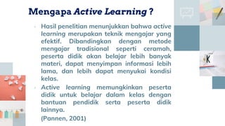 Model Pembelajaran Active Learning Kelas | PPTX