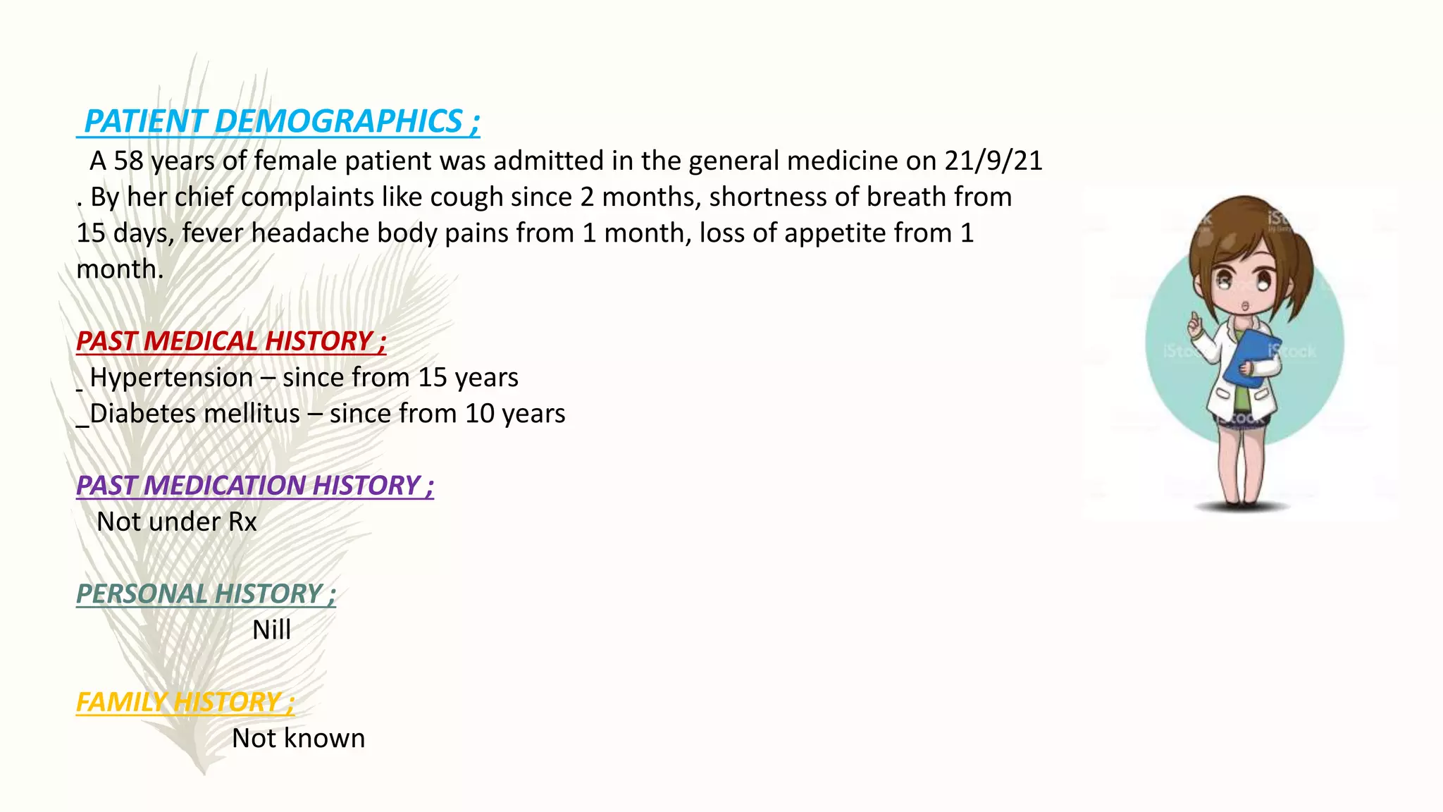 case presentation on PULMONARY TUBERCULOSIS | PPTX