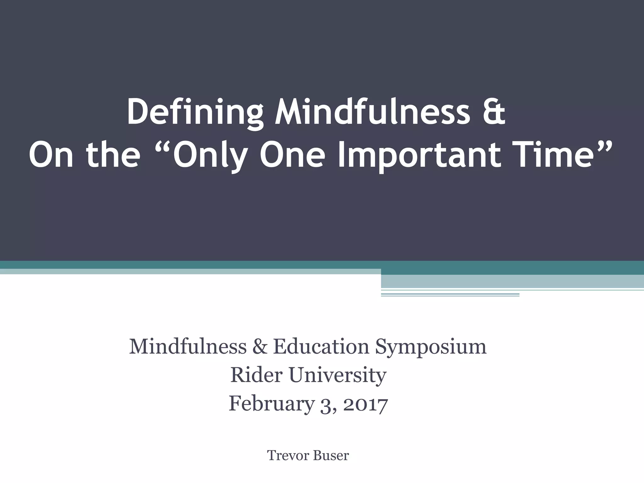 Mindfulness & Education | PPT