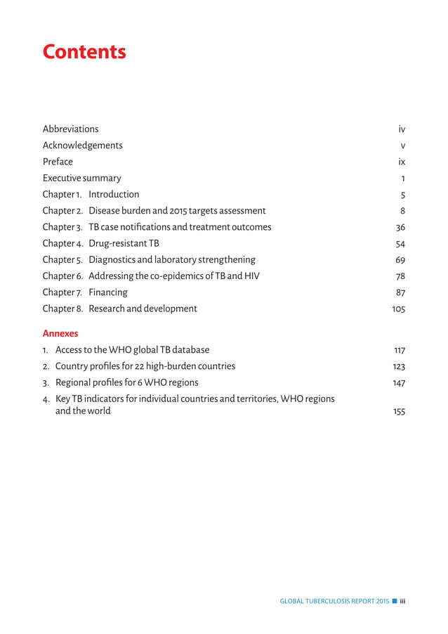 WHO Global Tuberculosis report 2015 | PDF