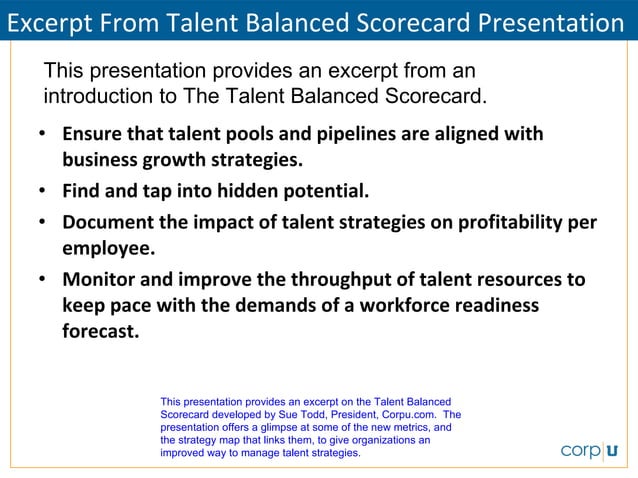 Talent Balanced Scorecard | PPT