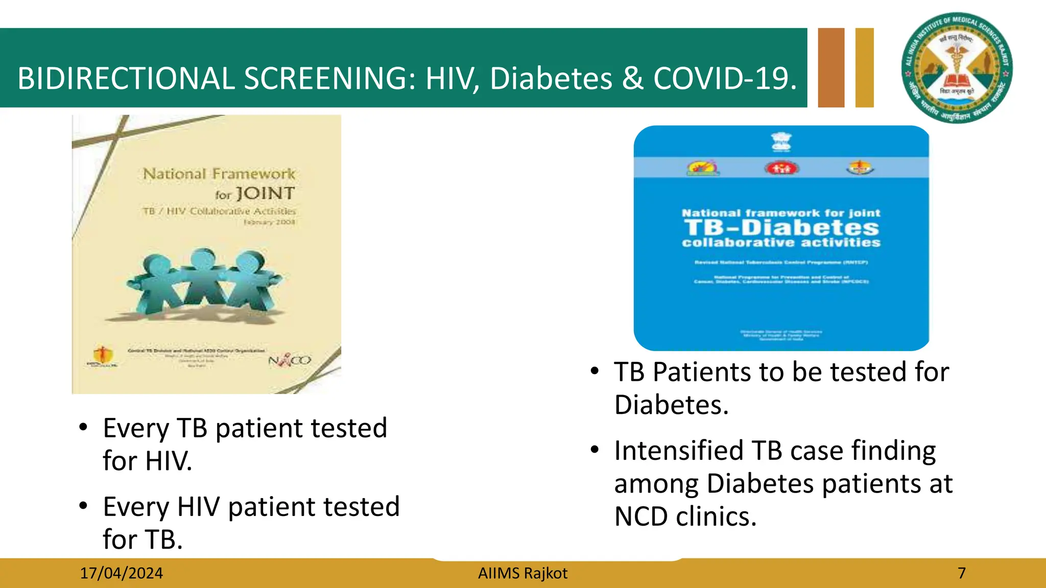 Tuberculosis screening in high risk populations as per NTEP and | PPT