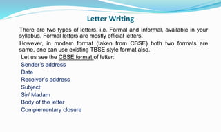 CBSE and TBSE writing section Rules and Examples | PPT