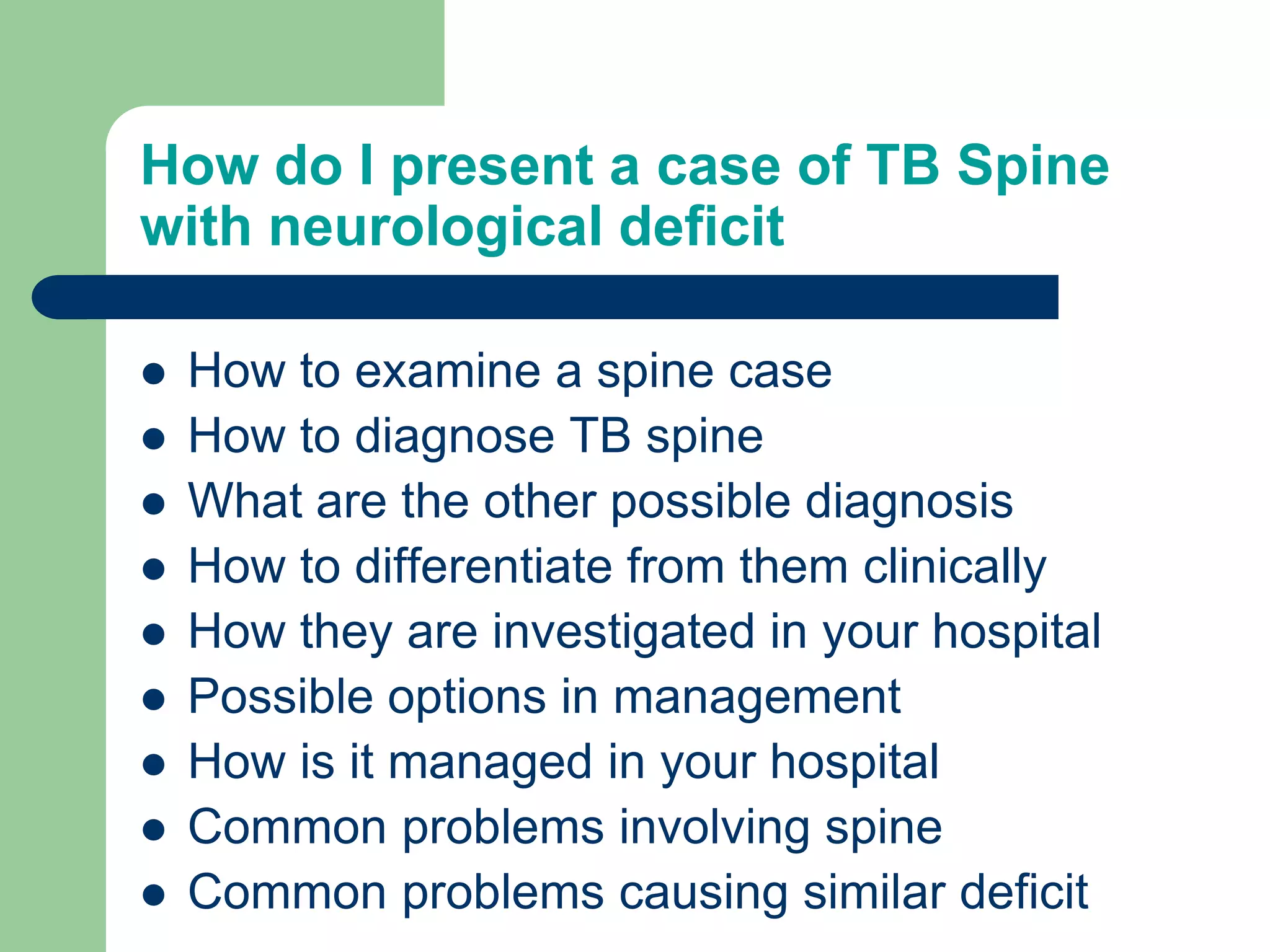 Tuberculosis Spine | PPTX