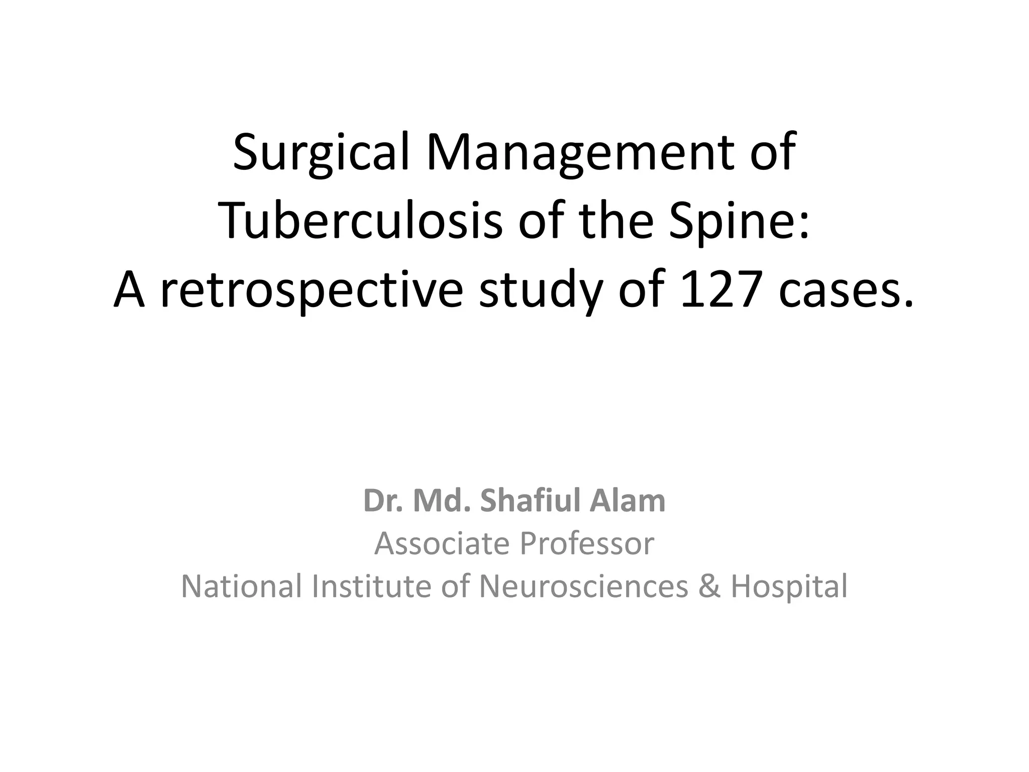 Surgical management of Tb spine | PPTX