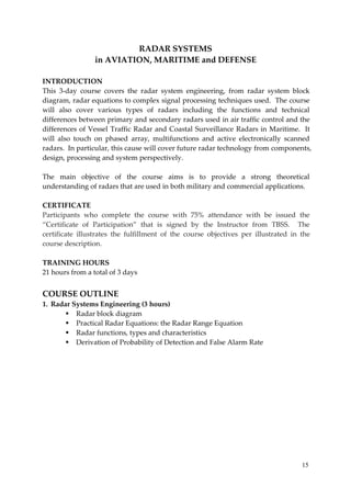 TBSS Radar, EW and Defense Courses | PDF