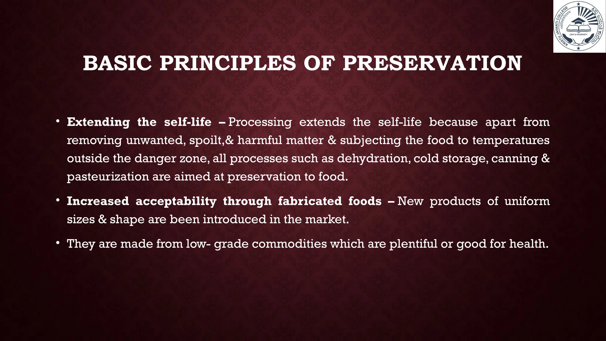 FOOD CONSERVATIONS AND METHODS TO CONSERVE FOOD | PPTX