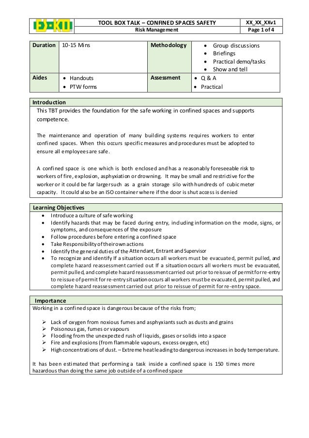 Tbt confined spaces