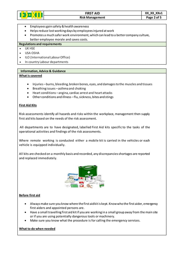 Tbt first aid | DOCX