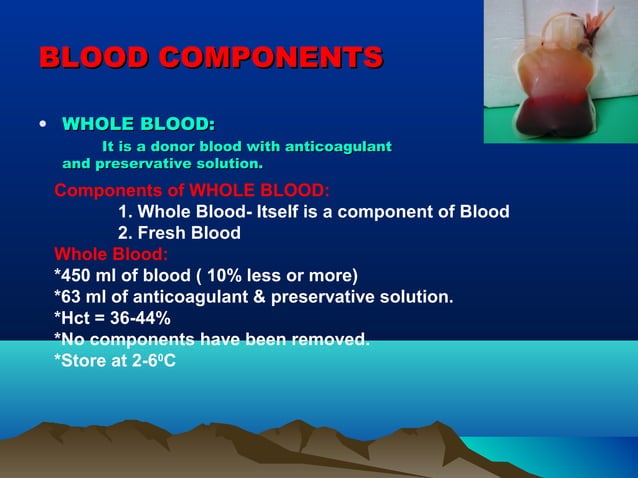 Lecture on Blood component therapy | PPT