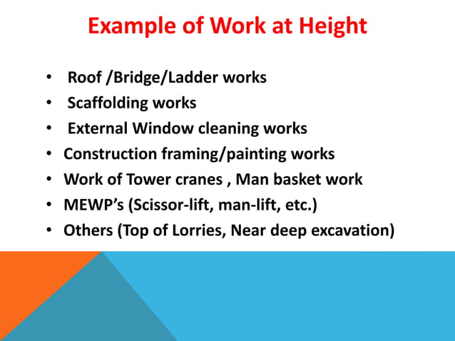 TBT on Working at Height.ppt | Track and Field | Sports