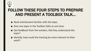 How to give effective tool box talk | PPTX