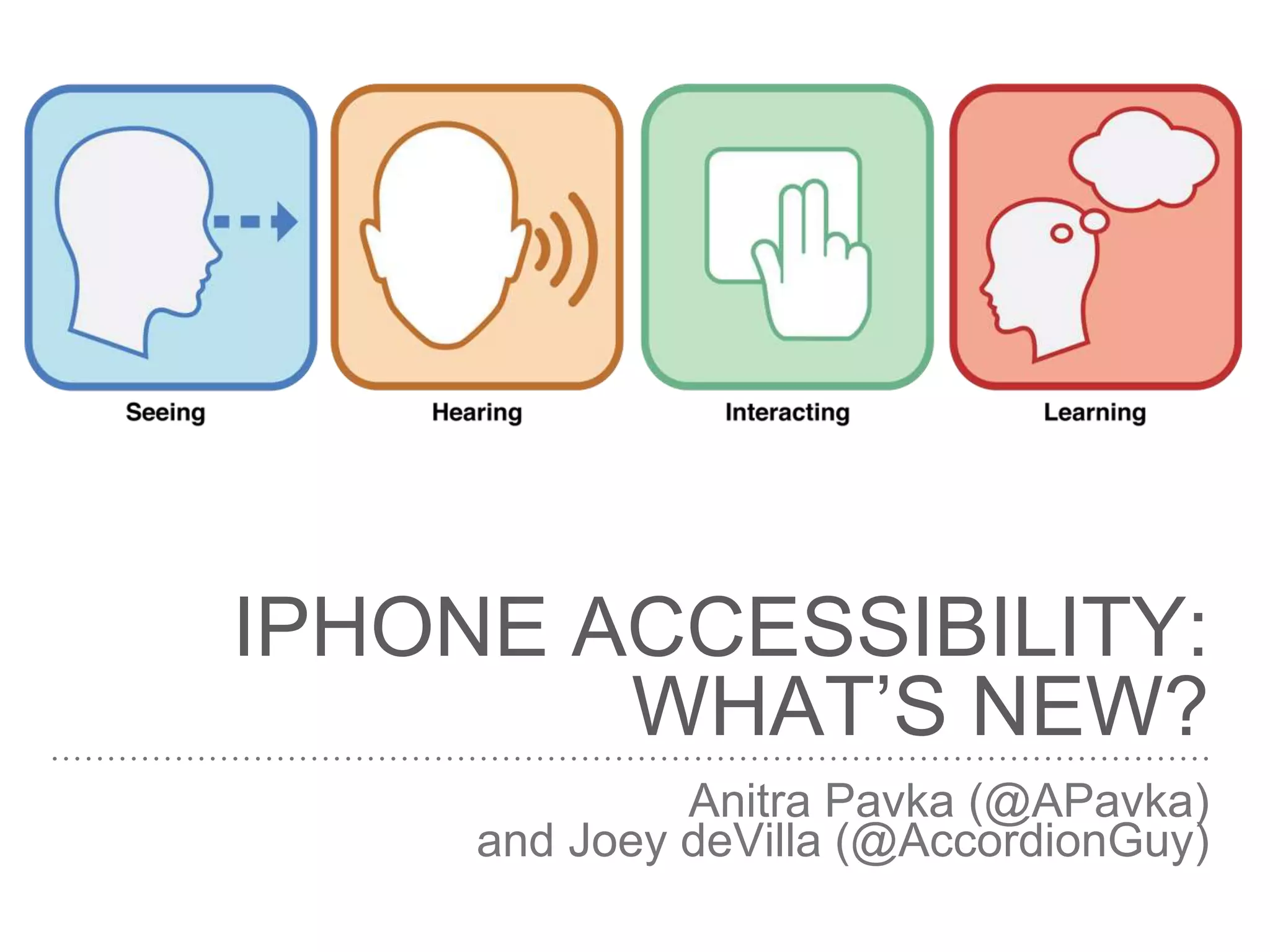 iPhone Accessibility — What’s New? | PPT