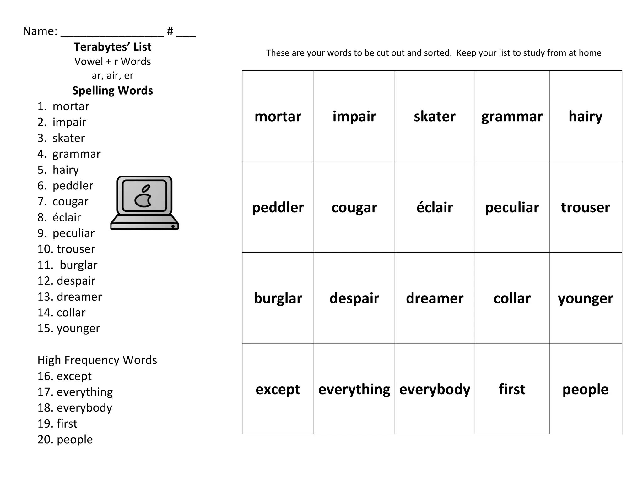 Tb vowel r words | PDF