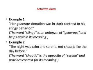 Guessing Meanings of Words from Different Contexts | PPTX