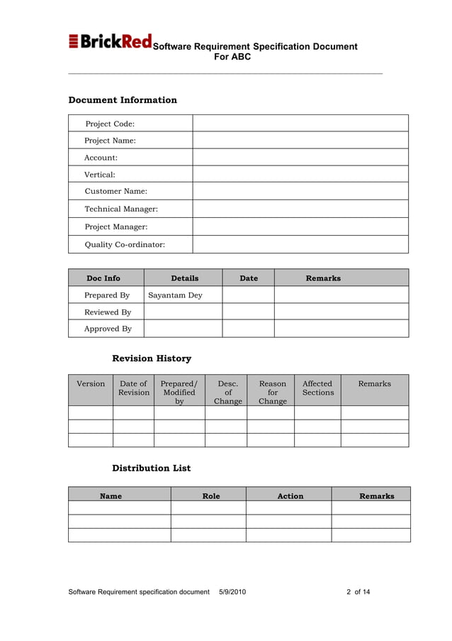 Tc Management Srs | PDF