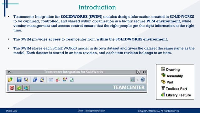 Part 1 - Overview of Teamcenter Integration for SolidWorks | PLM Nordic | PPTX | Computer ...