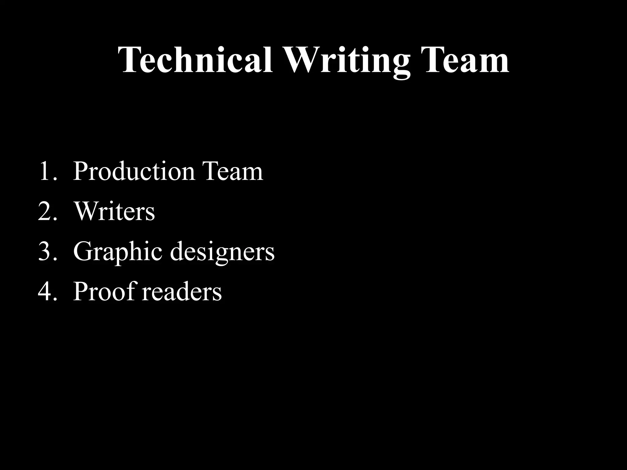 Technical writing team | PPT