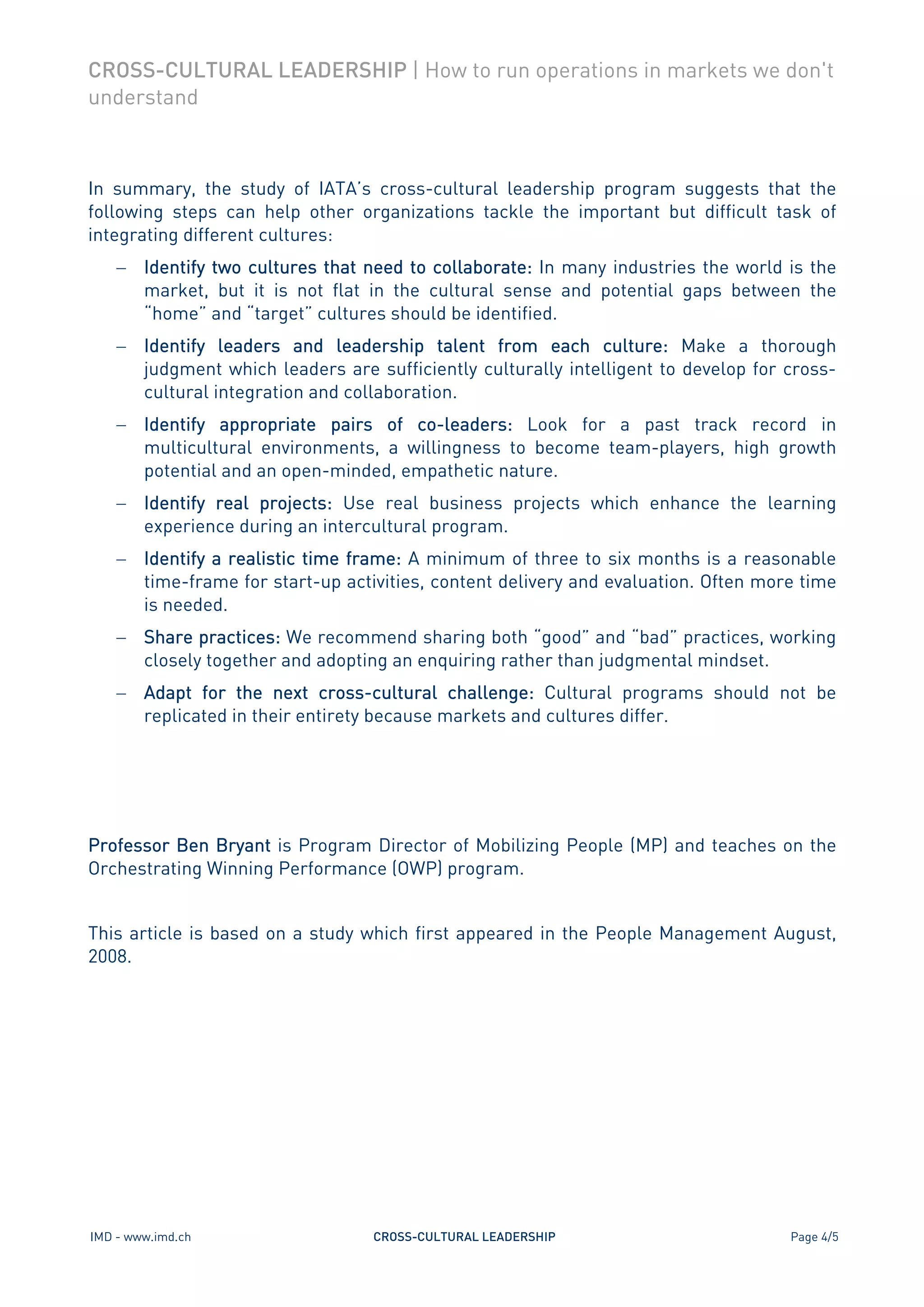 CROSS-CULTURAL LEADERSHIP | PDF