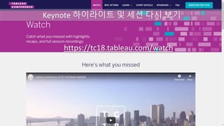 Tableau Conference 2018 세션 주요 내용 정리 | PDF