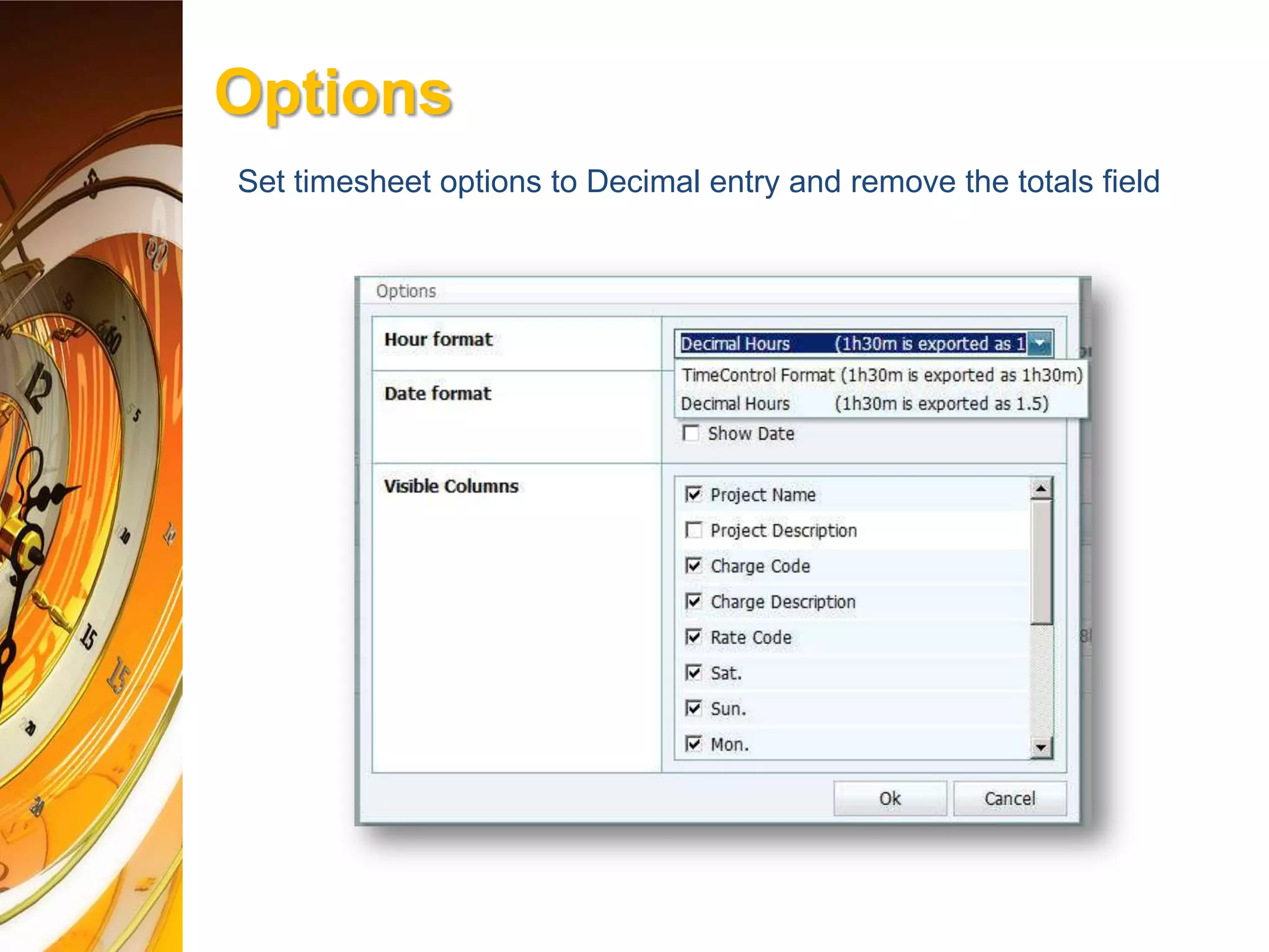 TimeControl timesheet - entry in percentage | PPTX