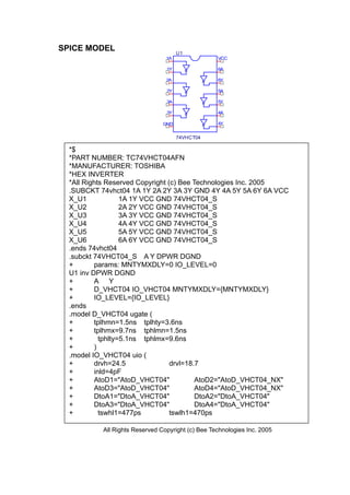 TC74VHCT04AFN PSpice Model (Free SPICE Model) | PDF