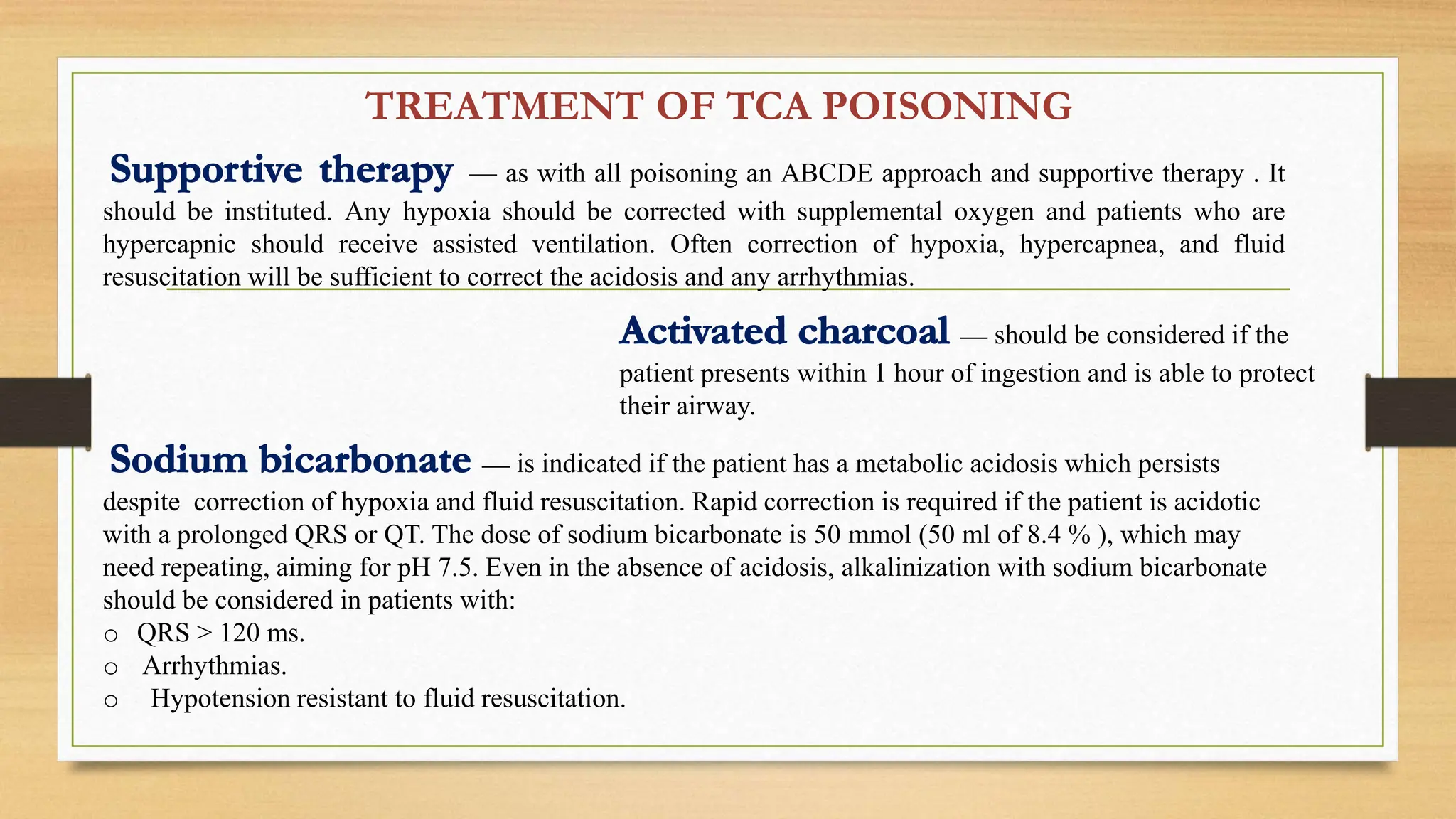 Tricyclic antidepressants poisoning PowerPoint | PPTX