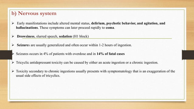 Tricyclic antidepressants poisoning PowerPoint | PPTX