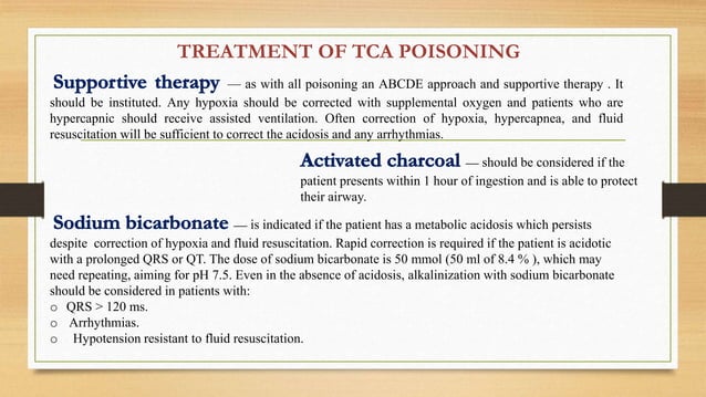 Tricyclic antidepressants poisoning PowerPoint | PPTX