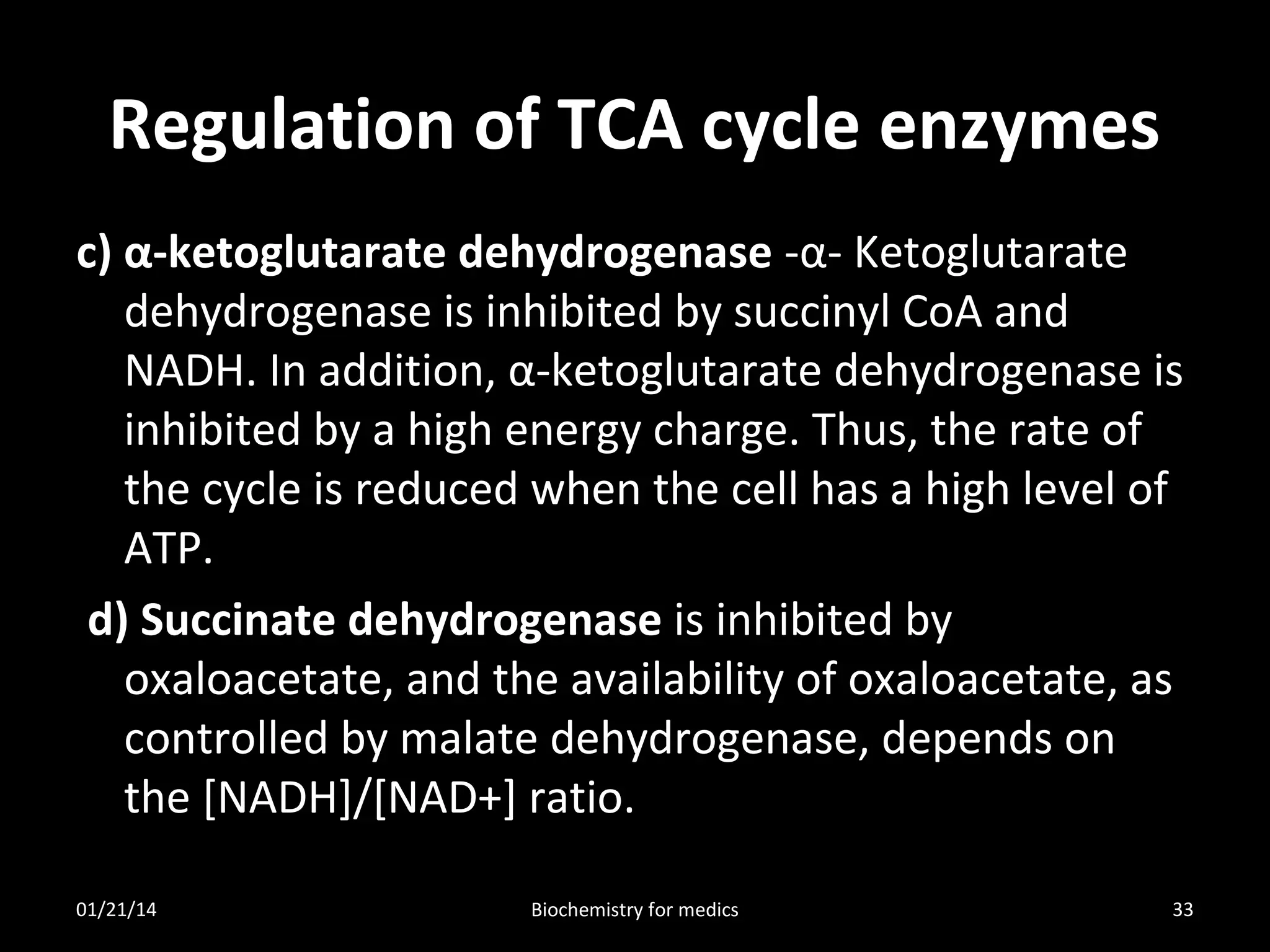 TCA cycle- steps, regulation and significance | PPT