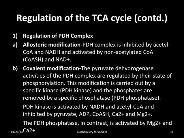 TCA cycle- steps, regulation and significance | PPT | Chemistry | Science