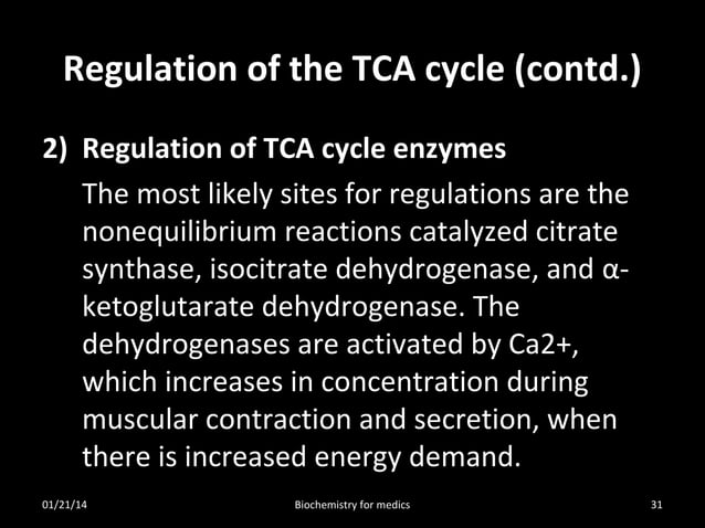 TCA cycle- steps, regulation and significance | PPT | Chemistry | Science