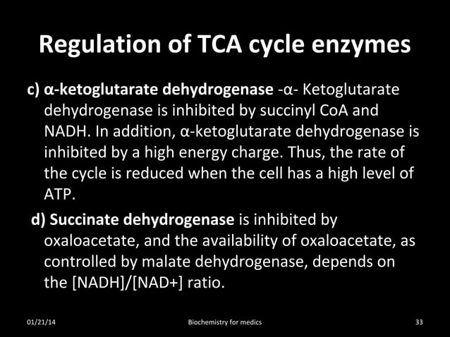 TCA cycle- steps, regulation and significance | PPT | Chemistry | Science