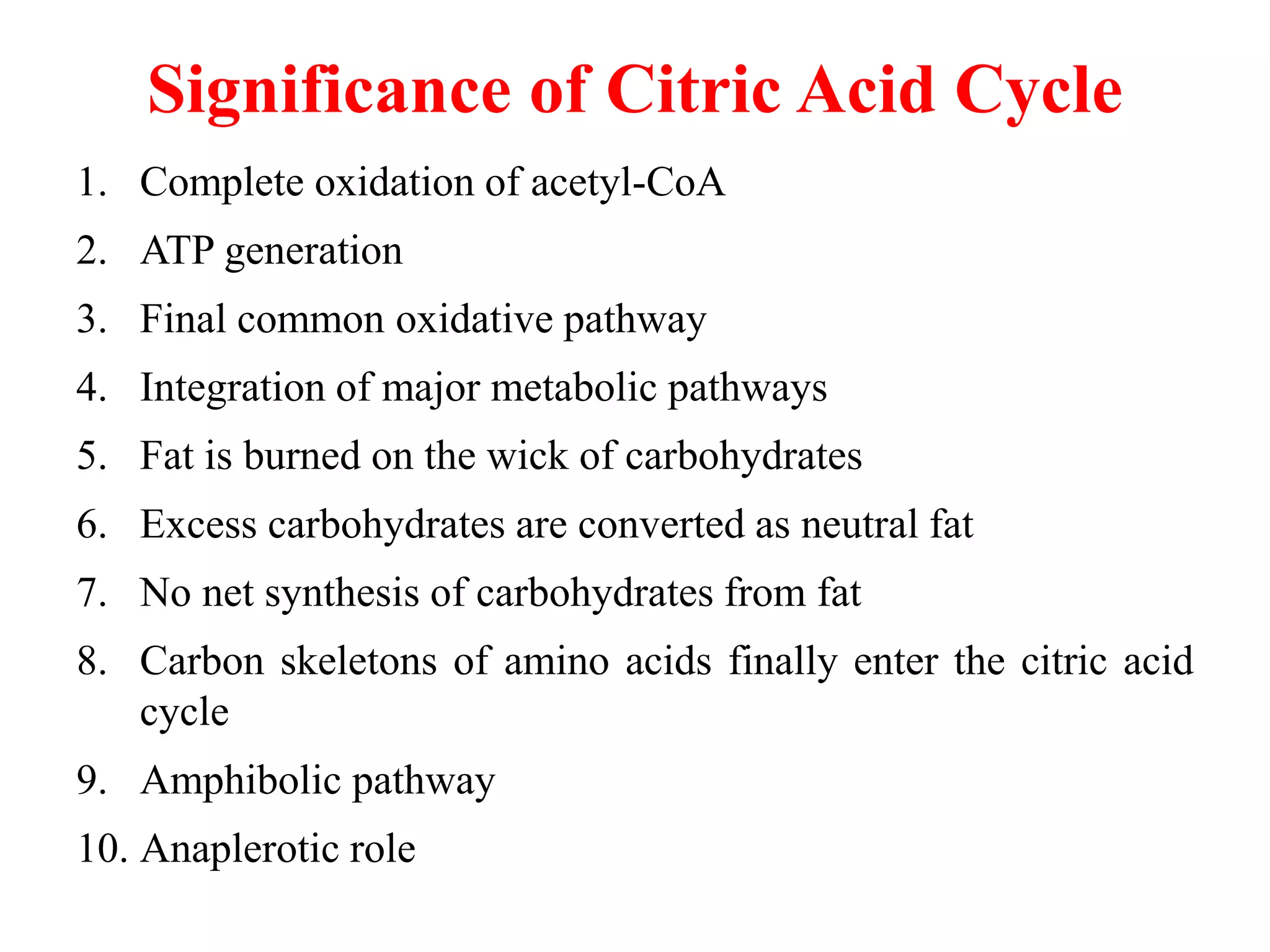 TCA cycle/Krebs cycle/Citric acid cycle | PPTX