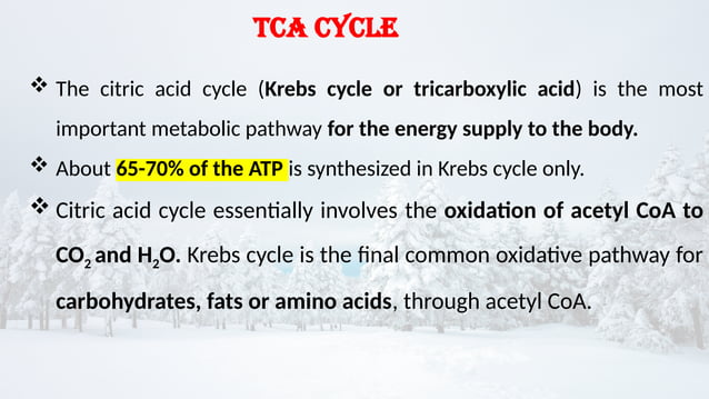 TCA Cycle (Krebs cycle or tricarboxylic acid) | PPTX | Endocrine and ...
