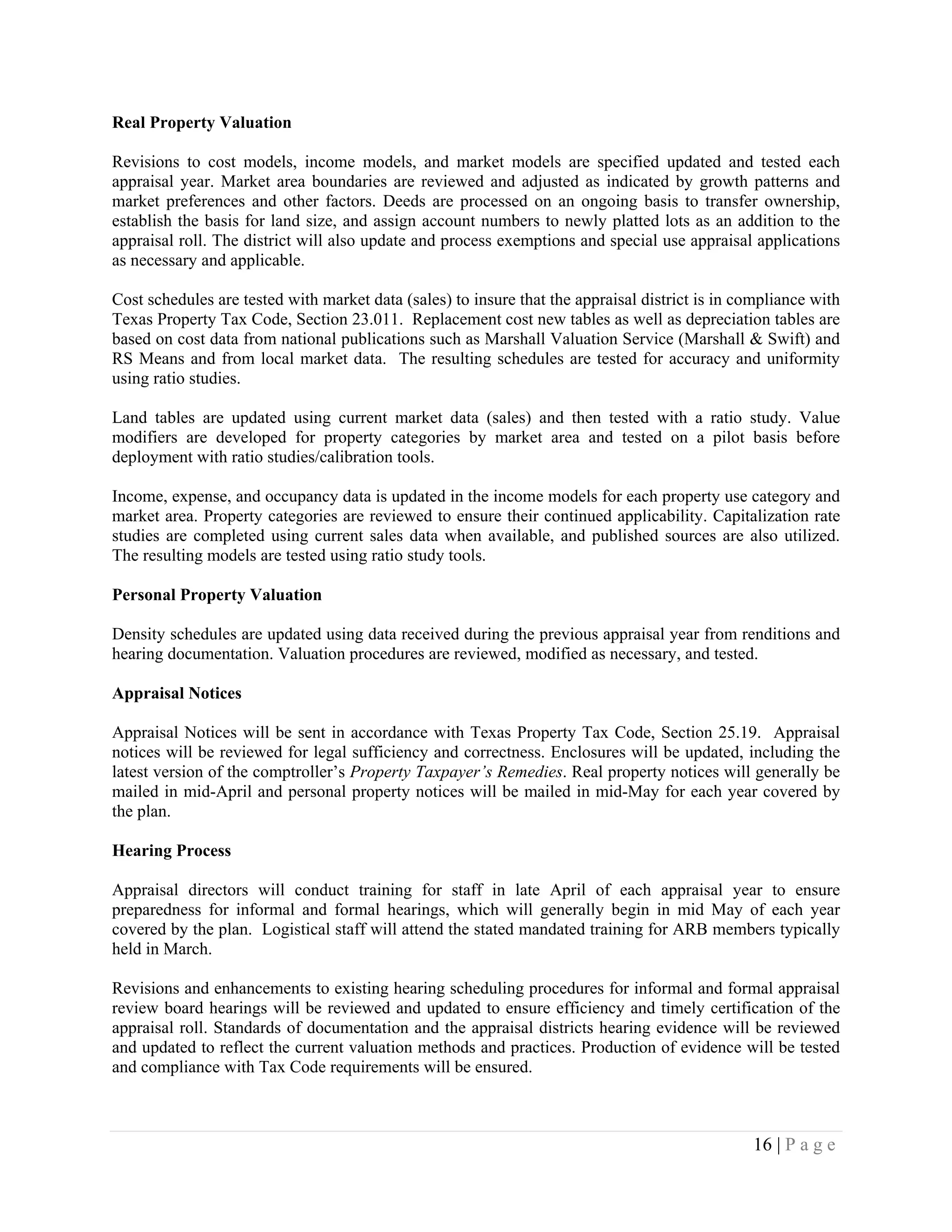 TCAD - Travis Central Appraisal District reappraisal plan 2015 - 2016 | PDF